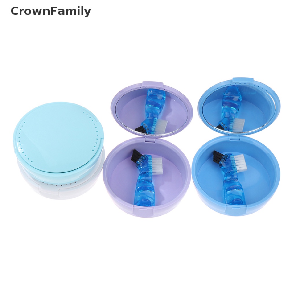 [CrownFamily] 1set Denture Box And Brush Set Retainer Cleanning Denture ...
