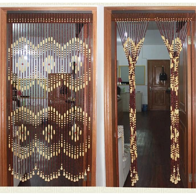 #Bidai Kayu Tirai Pintu #Handmade Solid Wood Beads Door Curtain Porch ...