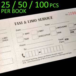100pcs Taxi Receipt / Taxi Resit / Limo / Van / Grab | Shopee Malaysia