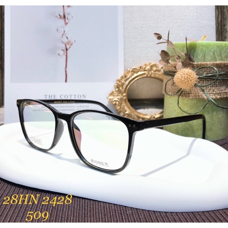 Ulzzang frame code 2428, 0 degree pc lens, horizontal shape, plastic ...