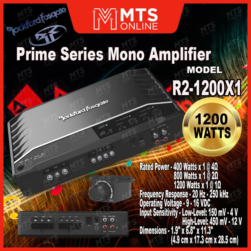 Rockford Fosgate Prime Series Mono Amplifier ( R2-200x2 / R2-300X4 / R2-500X4 / R2-500X1 / R2 ...