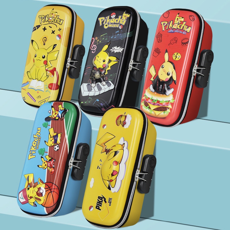 Anime Figure Pokemon Pikachu Large Capacity Pencil Case Kawaii 3D ...