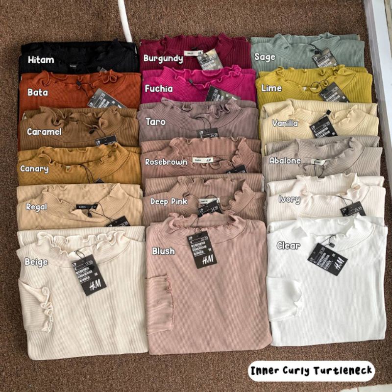 Inner Curly Rib Turtleneck | Shopee Malaysia