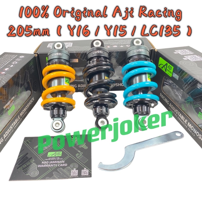 Y16 Y16ZR Y15 Y15ZR V1 V2 LC135 V1-V8 Fi (205mm) (100% Original Aji Racing) MonoShock Monoshok ...