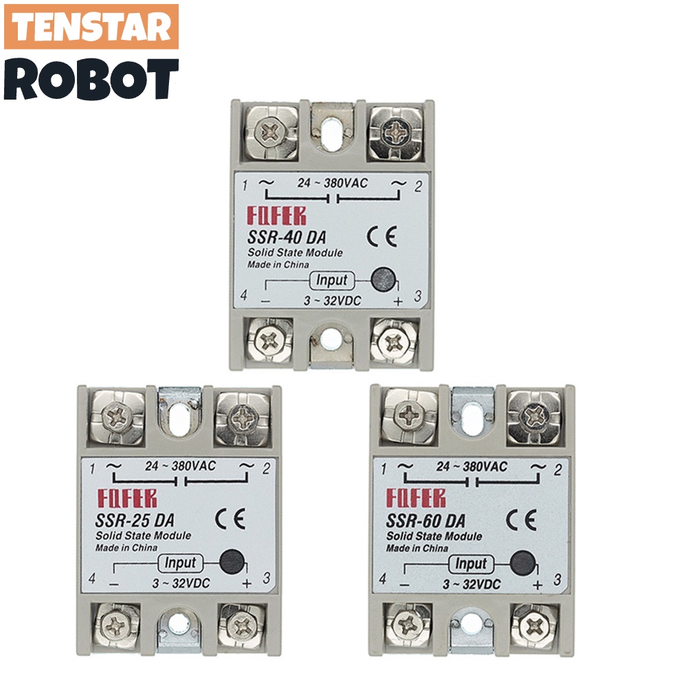 SSR-40DA 25DA 60DA DC to AC Solid State Relay Module Temperature Controller 24V-380V 40A 250V ...