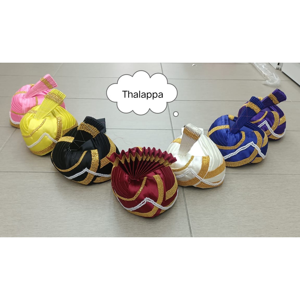 Thalapa / Embellished Art Silk Turban (Big Size Wedding/Deity) | Shopee ...