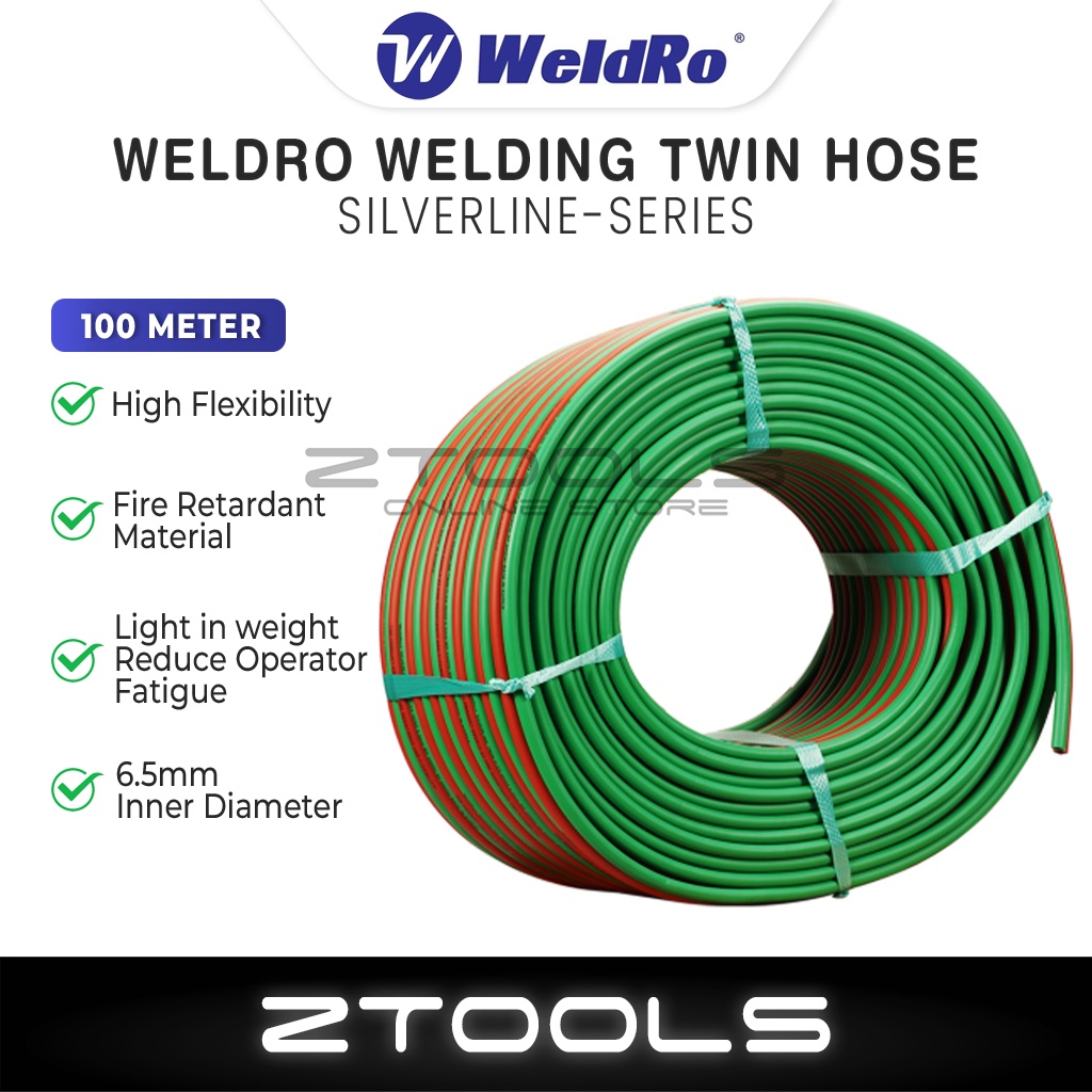 (6.5mm/100meter) Weldro Welding Twin Hose (1/4") | Rubber Gas Hose ...