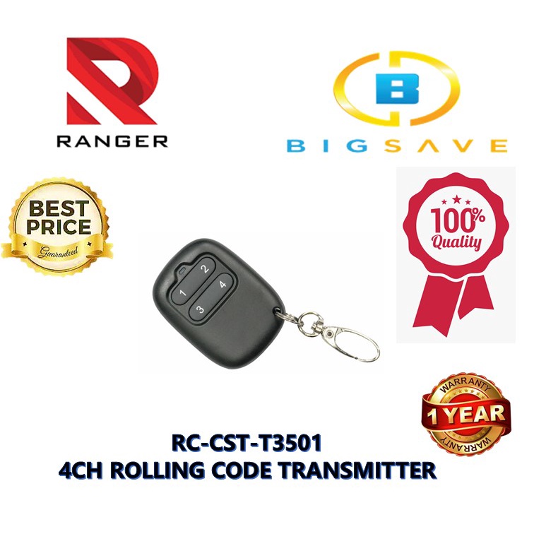 RANGER RC-CST-T3501 RANGER 4CH ROLLING CODE TRANSMITTER | Shopee Malaysia