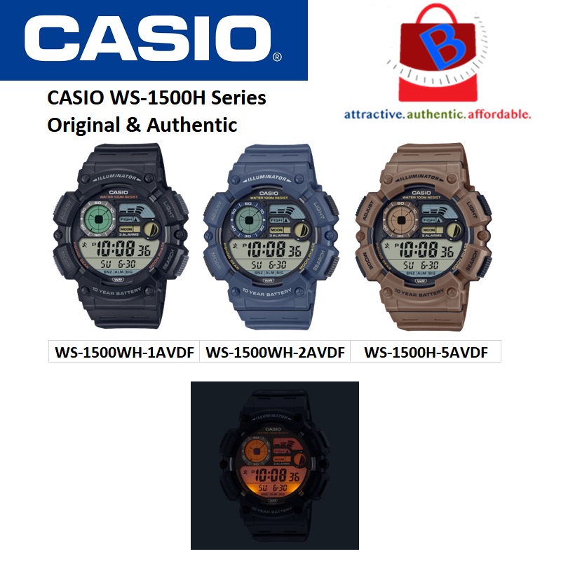 Casio Original Watch WS-1500H Series WS-1500H-1AV WS-1500H-2AV WS-1500H ...