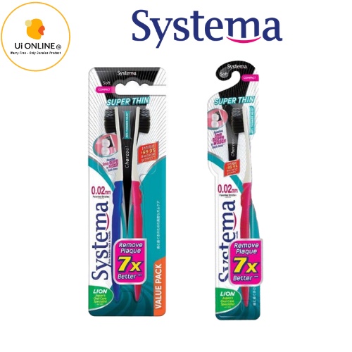 SYSTEMA TOOTHBRUSH - SUPER THIN CHARCOAL - Soft (1's / 2's) | Shopee ...