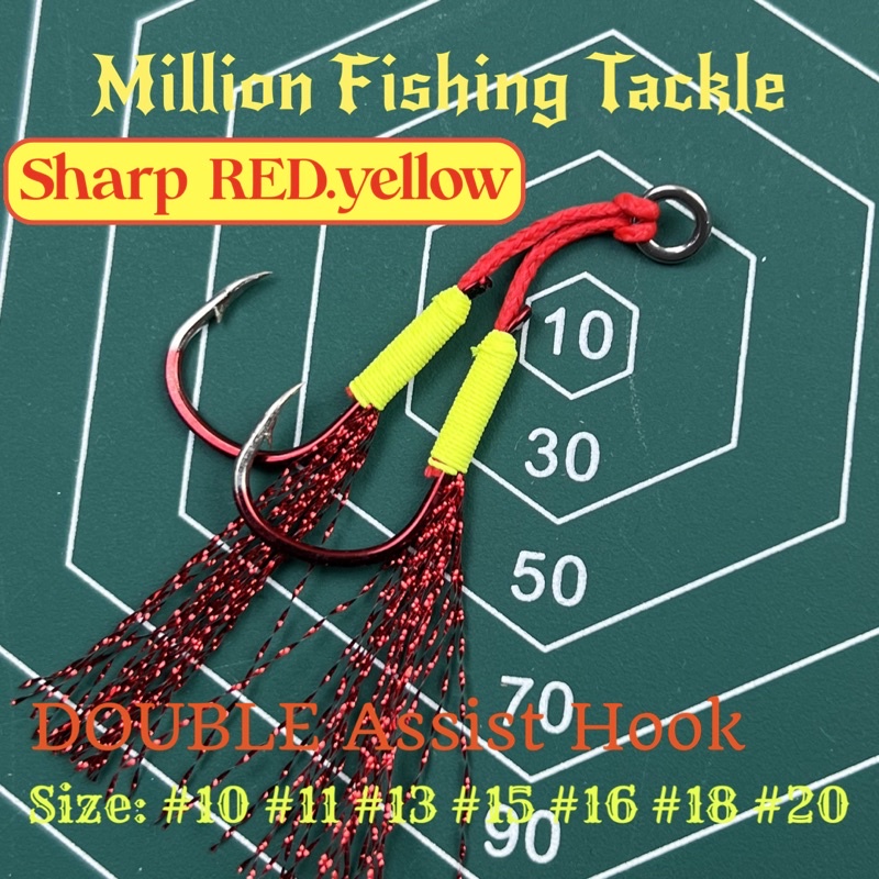【HK002】2PCS Assist Fishing Double Hooks Jigging Hooks Fishing Hooks ...