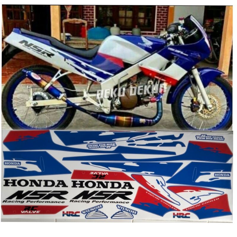 PUTIH Honda NSR HRC 150 blue and white glossy laminated striping ...