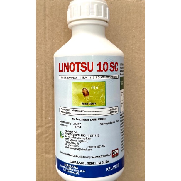 LINOTSU 10SC [ Racun serangga hama-hama] [Chlorfenapyr : 10.0% w/w] [1L ...