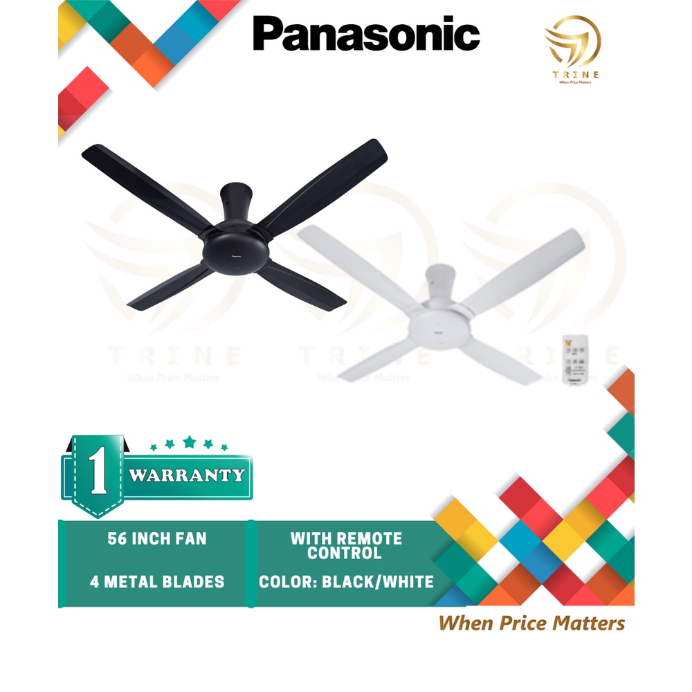 Panasonic BAYU 4-Blade Ceiling Fan (56") F-M14CZVBKH (Black) / F ...