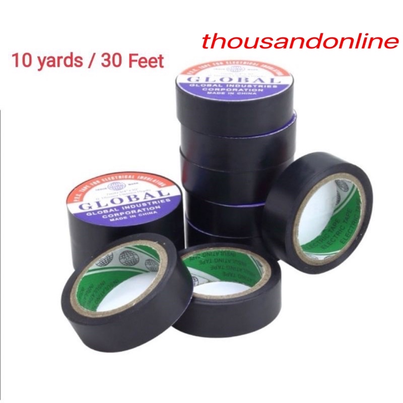 BLACK PVC INSULATION TAPE STRONG ADHESIVE ELECTRICAL WORK REPAIR TOOLS ...