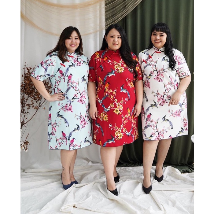MERAH Spasoshope- Baju China Dress Chinese New Year Bigsize Jumbo Women ...