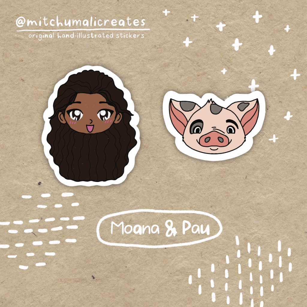 Moana & Pua Disney Sticker Pack for Tumblers, Journals, Laptops ...