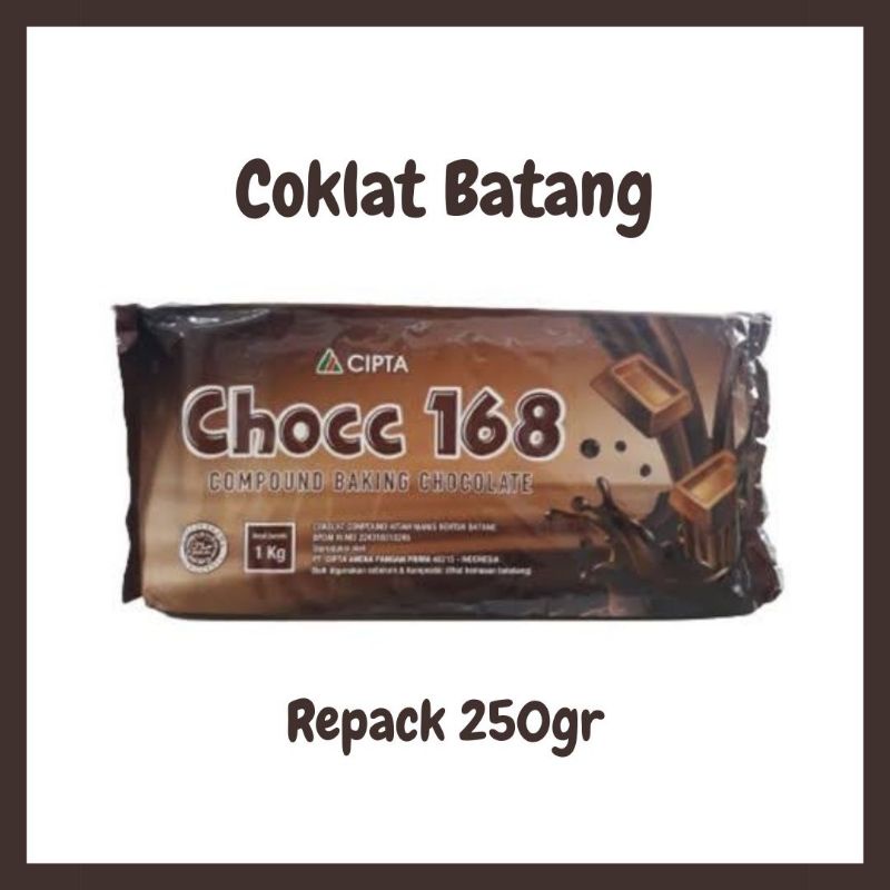 250gr Chocc Chocolate Bar 168 | Dark Chocolate Compound | Shopee Malaysia