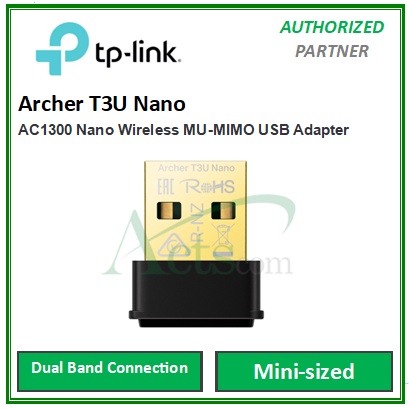 TP LINK Archer T3U Nano - AC1300 Nano Wireless MU-MIMO USB Adapter ...