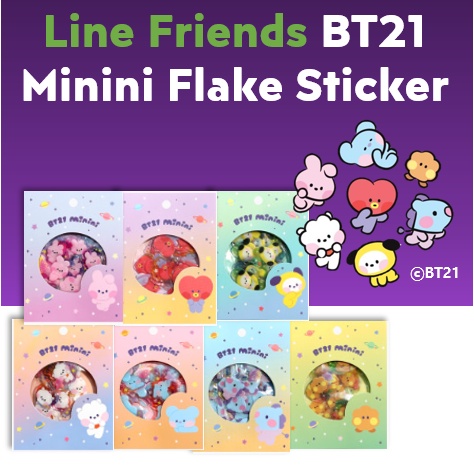 [2023 NEW][Line Friends] [BTS] BT21 Minini Flake Sticker | Shopee Malaysia