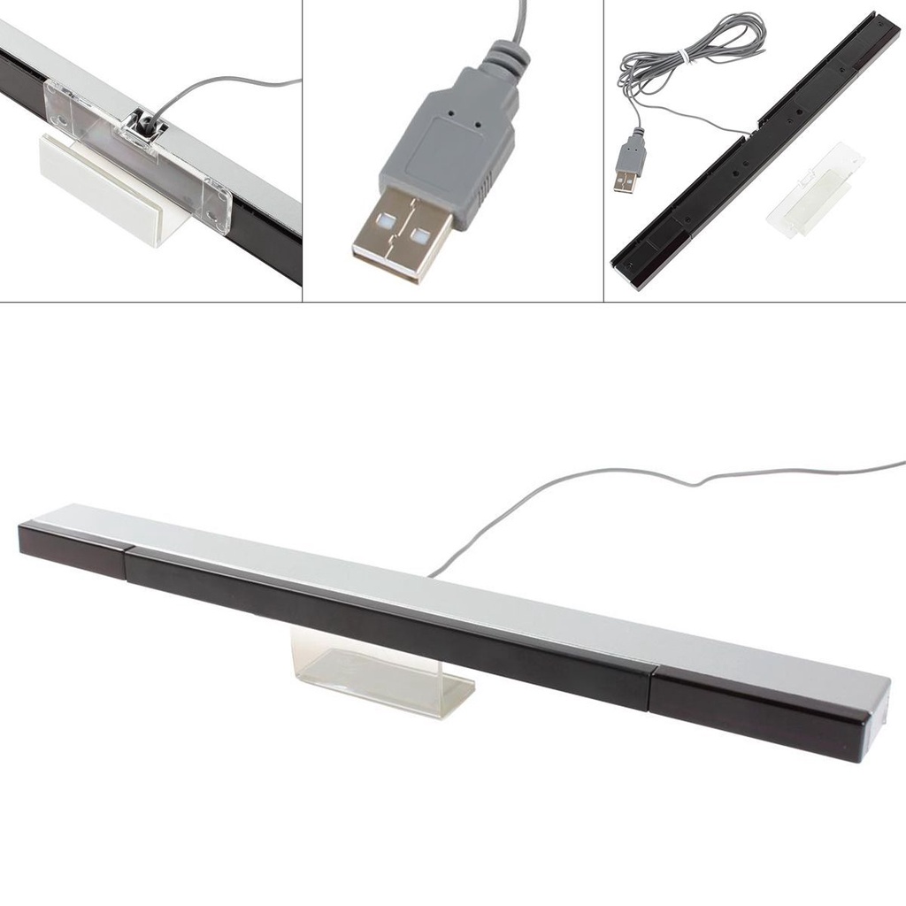 Sensor Bar Receiver Wired Infrared with USB Cable Fit for Wii Consoles ...