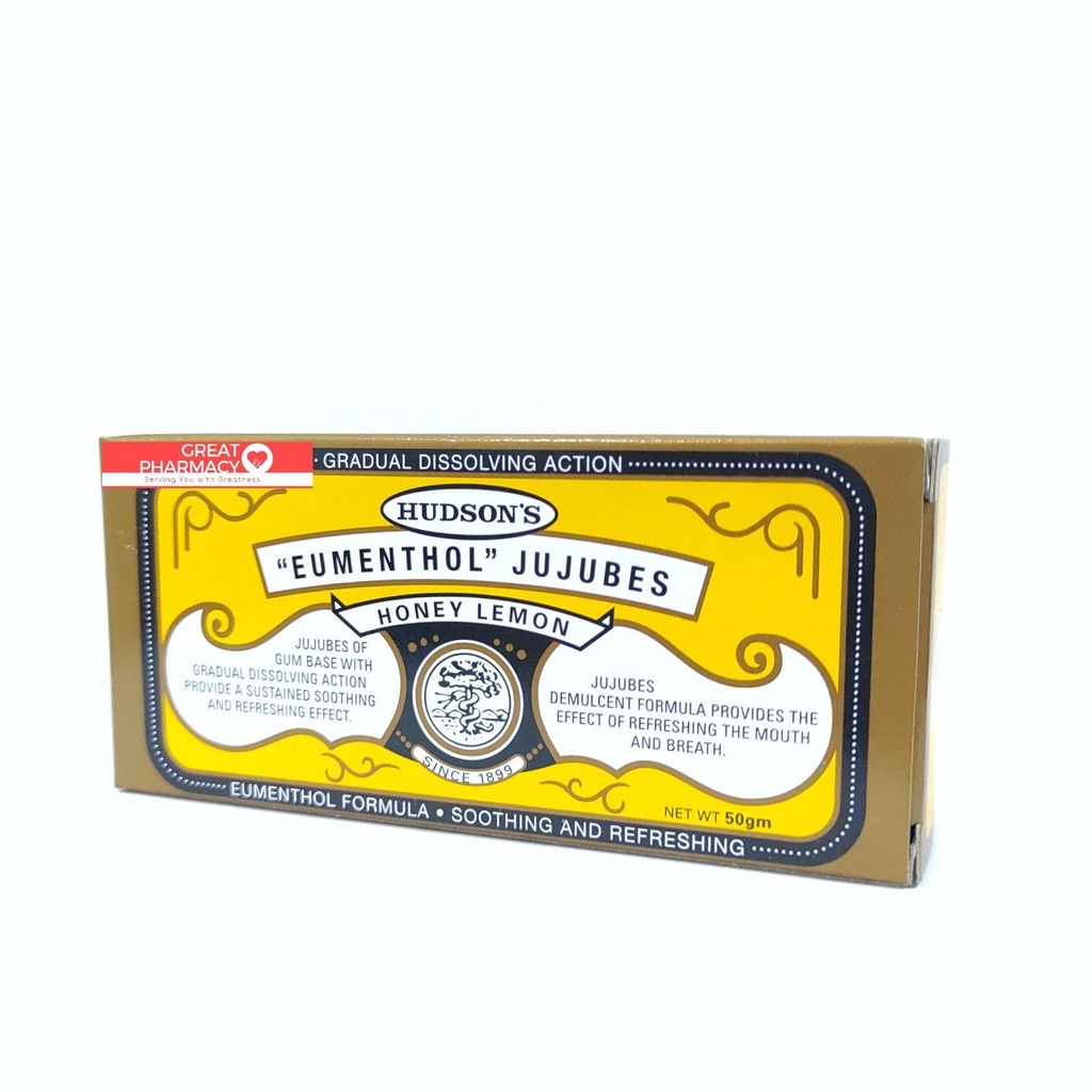 Hudson's Honey Lemon Eumenthol Jujubes 50g Bottle (Exp:01/2025 ...