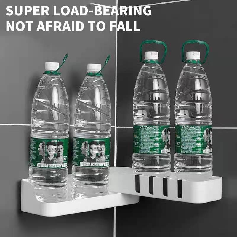Double Layer Toilet bathroom storage rack Triangular layered rotating ...