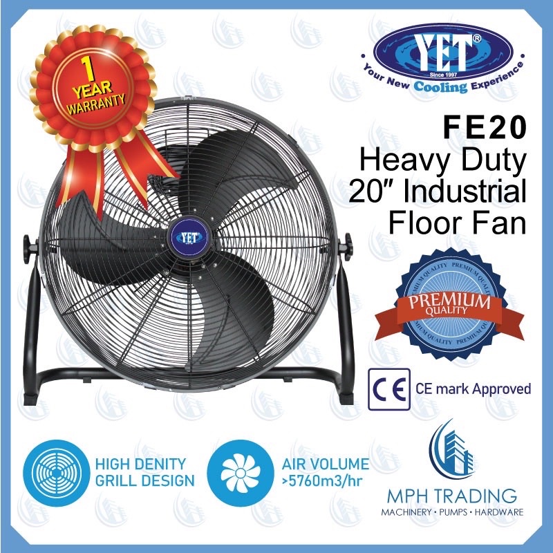 YET FE20, 20"Powerful Industrial Floor Fan Overheat Pro | Shopee Malaysia