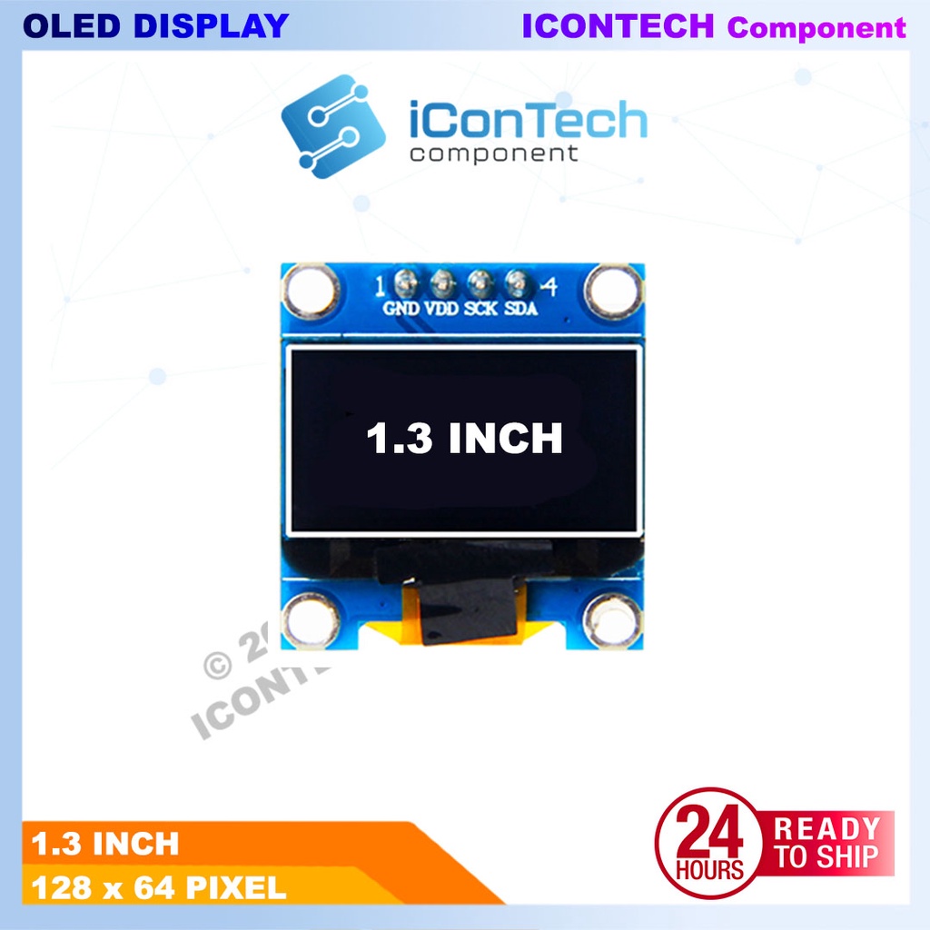 1.3 Inch I2C White 12864 OLED module LCD Display Screen Arduino STM32 IoT Project 0.96 Inch ...