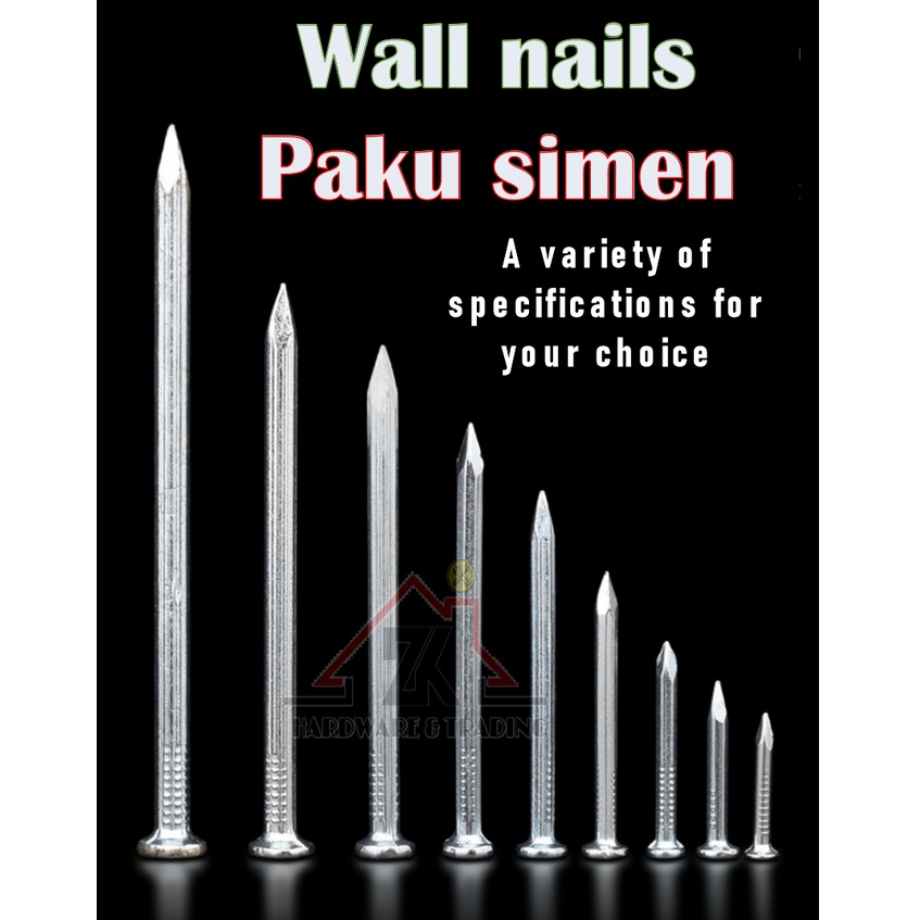 CONCRETE NAIL WALL NAIL PAKU SIMEN PAKU DINDING PAKU BATU | Shopee Malaysia