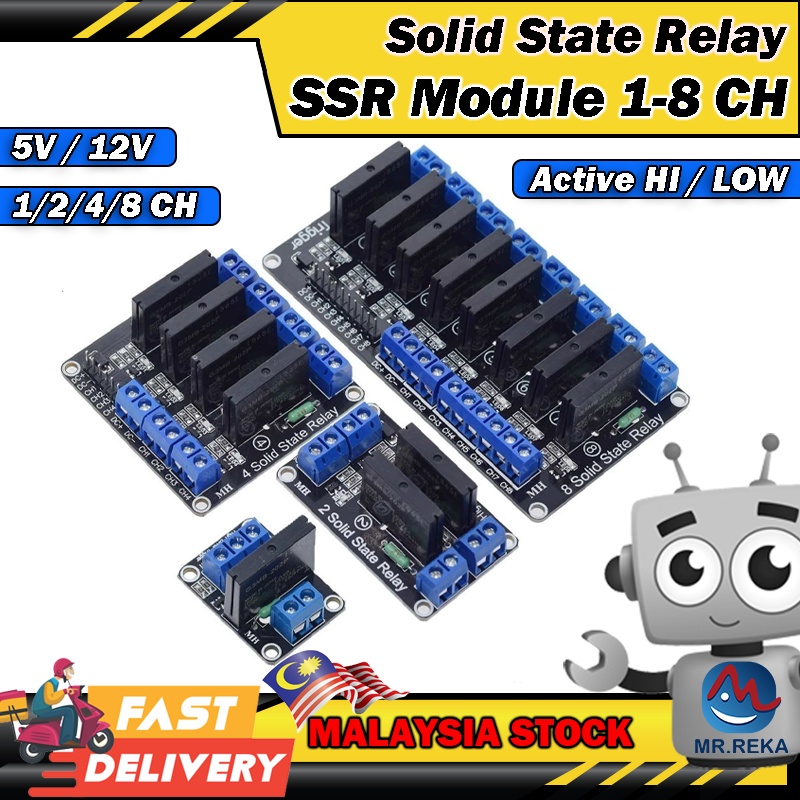 ⚡️ Solid State Relay (SSR) Module 5V 12V, 1-CH 2 Channel 4 CH 8CH Ative ...