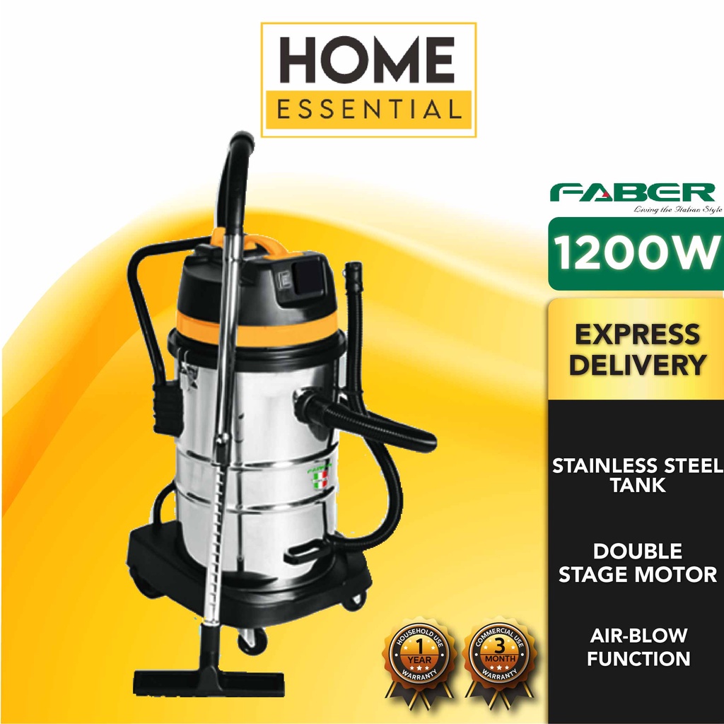 Faber 1200W Wet & Dry Vacuum Cleaner FVC-WD BLIZZARD 650 | FVC WD POWERVAC 820 | 1600W FVC WD ...