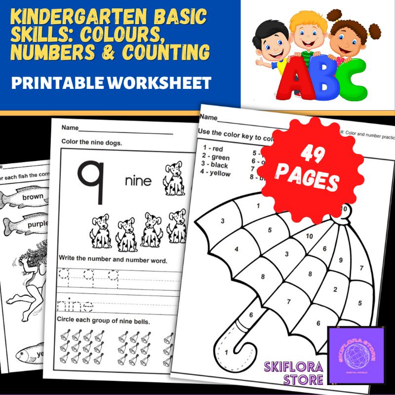 [SS164] Kindergarten Preschool Basic Skills Colours Numbers Counting ...