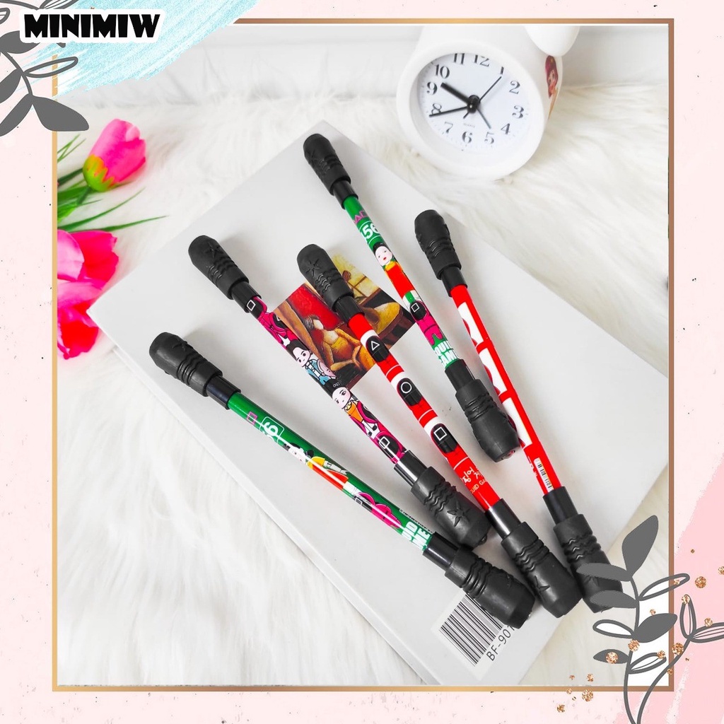 Squid GAME MAGNET ROTATING TOY PEN CARTOON BOLPEN UNIQUE CUTE BOLPOINT ...