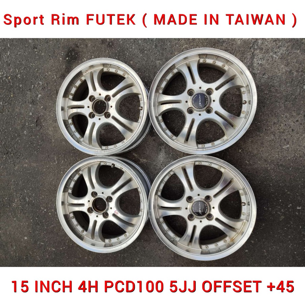 FUTEK ( Made In Taiwan ) Sport Rim 15 INCH 4H PCD100 5.0JJ Offset +45 ...