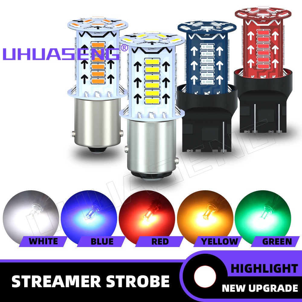 UHUASENG 2PCS Strobe Flash 1157 LED Brake Light 1156 Signal Light ...