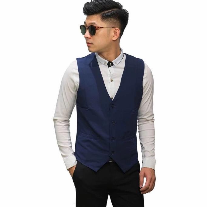 HITAM Men's suit vest, cool hotel uniform, casual modern black formal ...