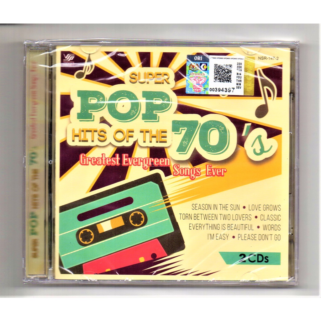 Super POP Hits Of The 70's - Greatest Evergreen Songs Ever ( 2 CD ...