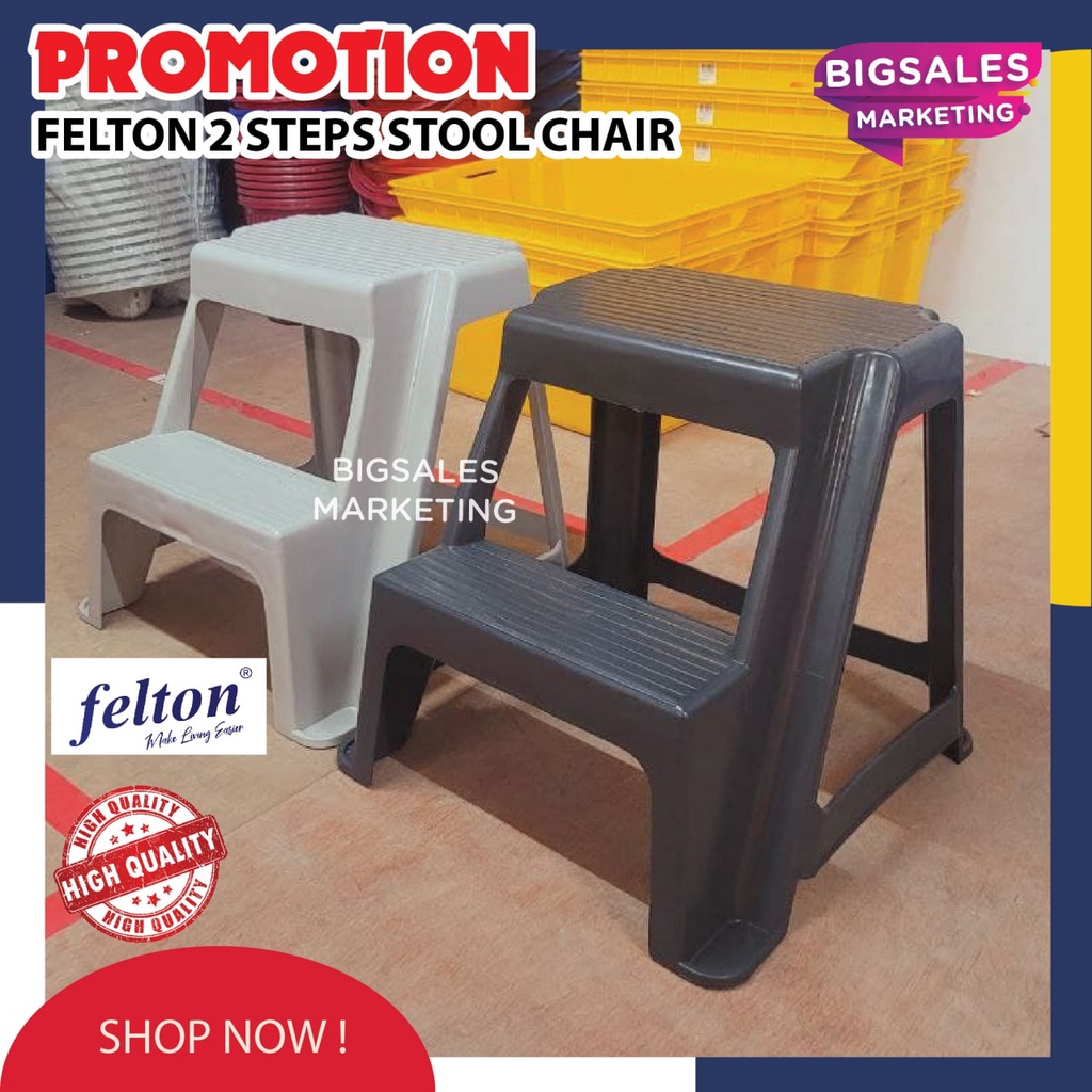 FELTON Plastic Step Chair Ladder FPS 1622 / Tangga Plastik | Shopee ...