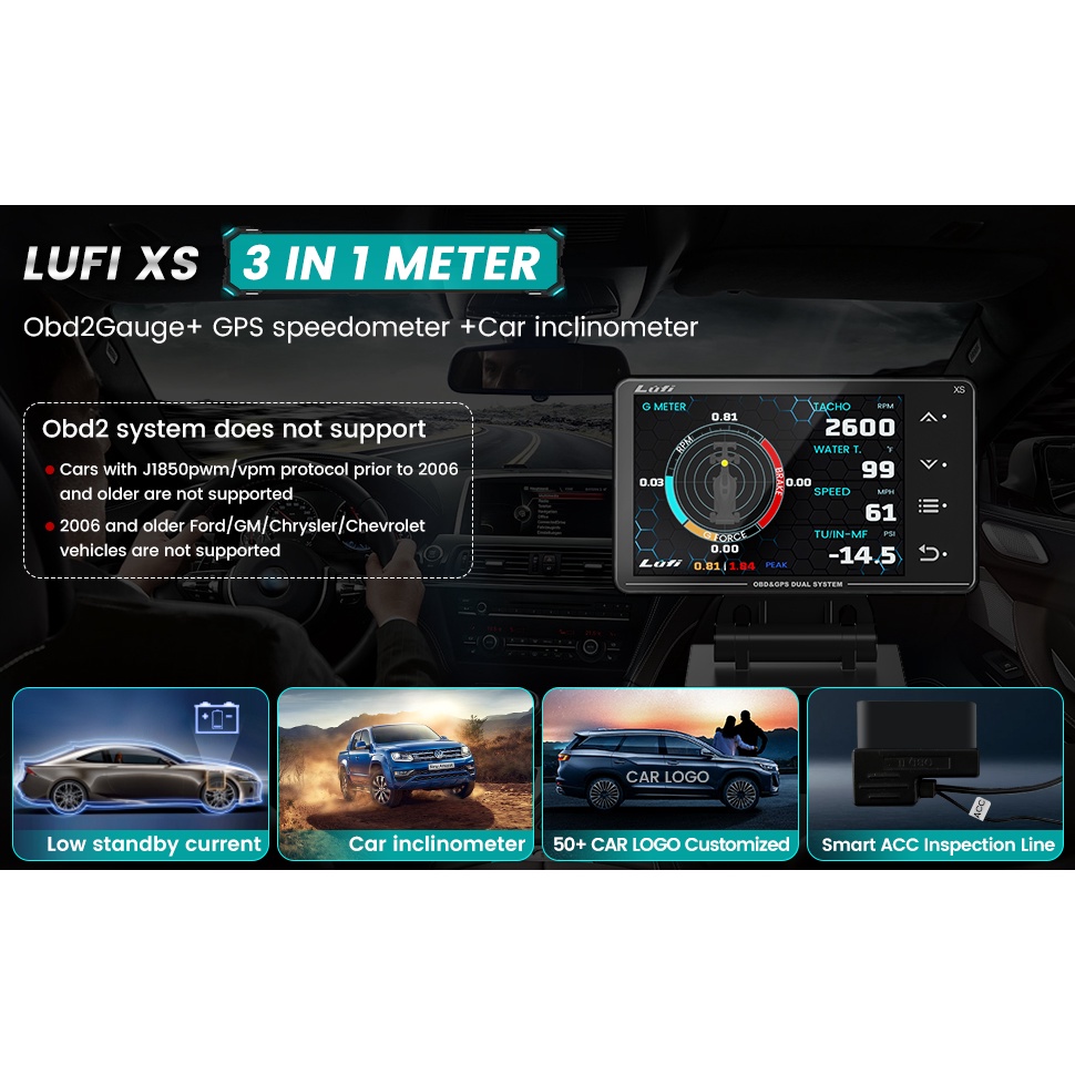100% Ori Lufi XS OBD 2 Meter Smart Digital Touch Screen Multi Meter ...
