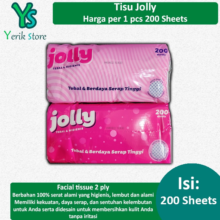 Jolly TISSUE 200 Sheets 2 Ply FACIAL TISSUE FACIAL TISSUE | Shopee Malaysia