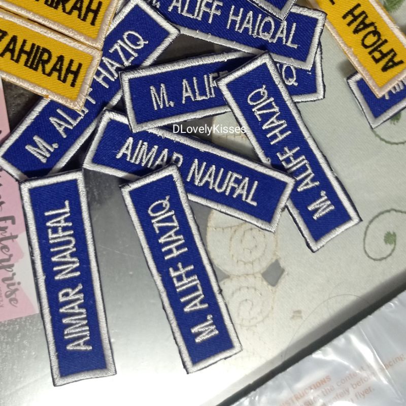 Name Tag Sulam Rumi Jawi Cina/Nama Tag Sekolah Iron On(1/2hari siap ...