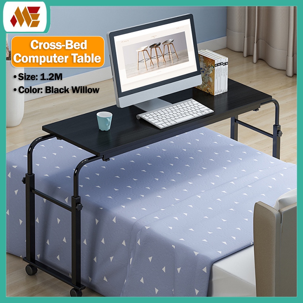 Cross-Bed with Desktop Computer Table Laptop Table Bed Basic Black ...