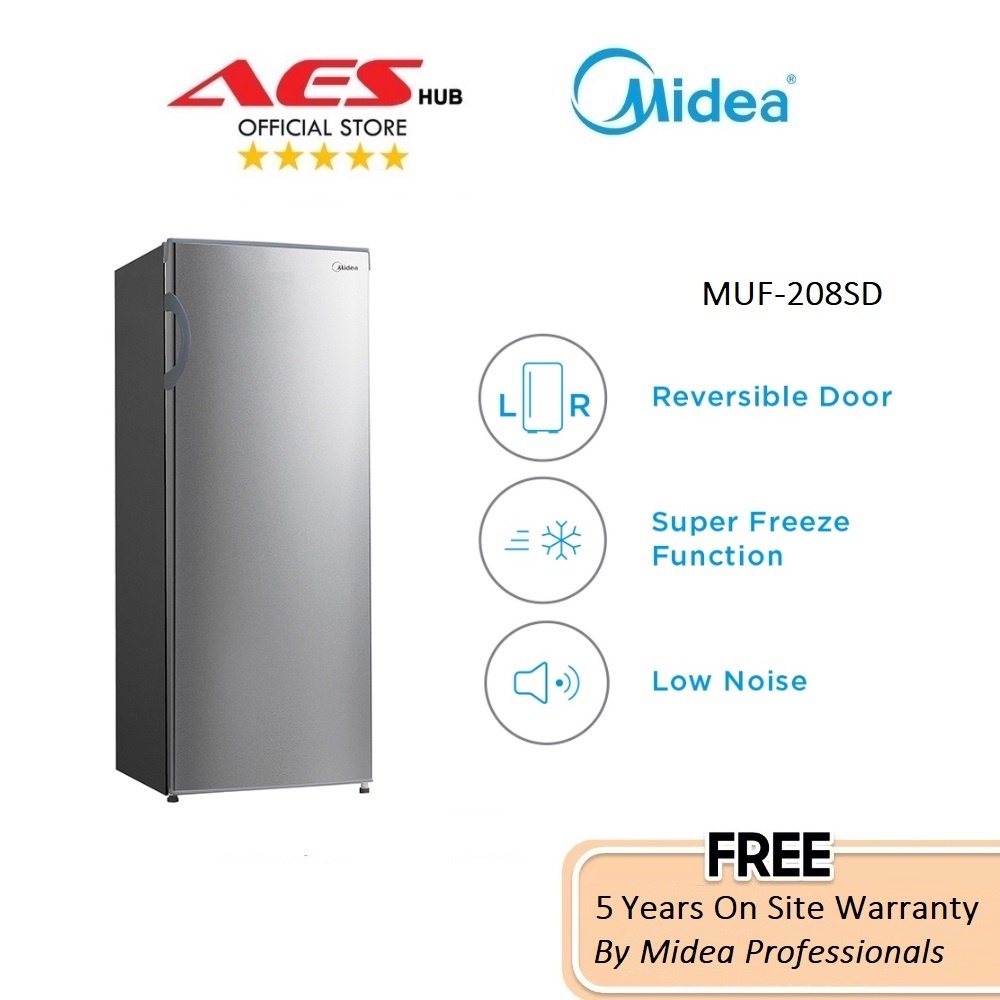 Midea 188L Upright Freezer Frost Free Peti Sejuk Beku Deep Freezer Peti ...