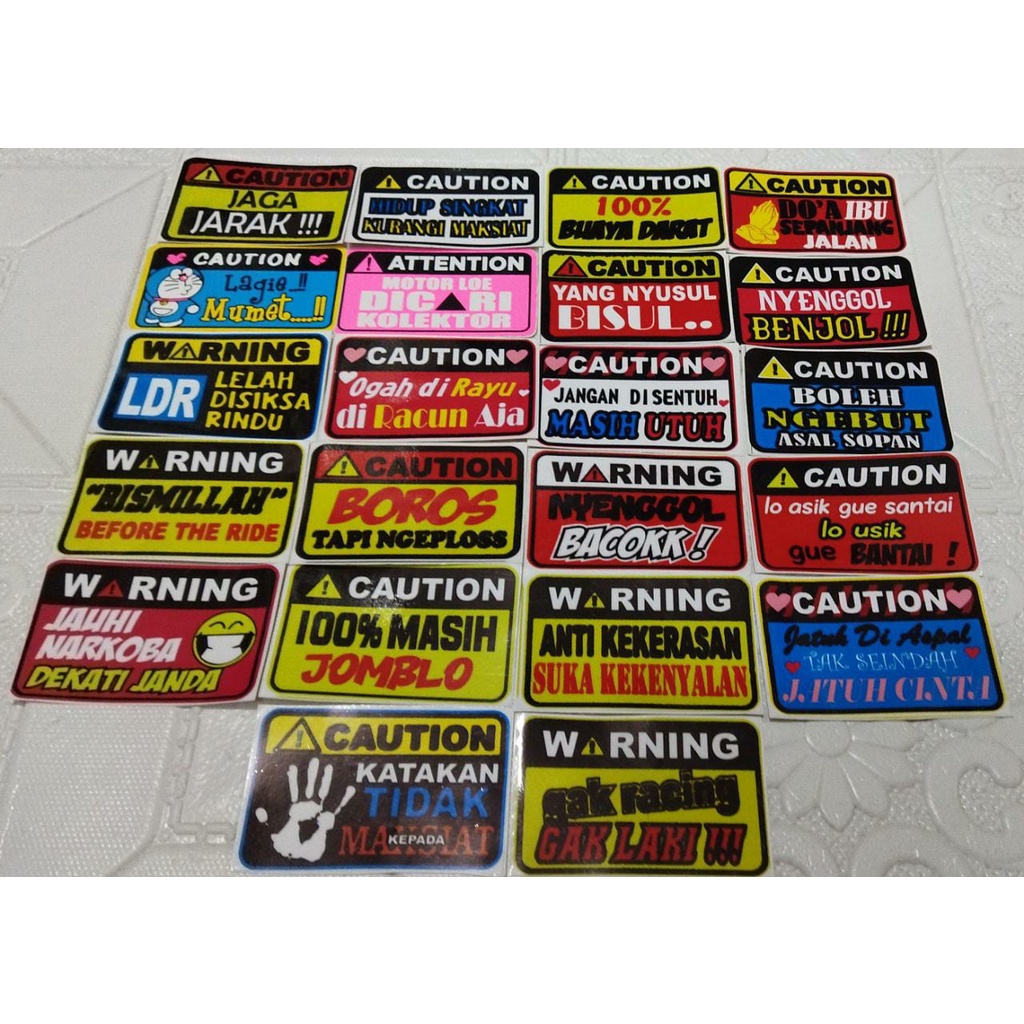 Warning STICKER | Motorcycle CAR WARNING STICKERS | Warning SMALL LIS ...