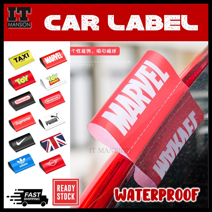 Car/Motorcycle LEGO Label Waterproof Wash Car Labels Sticker Trunk Door ...
