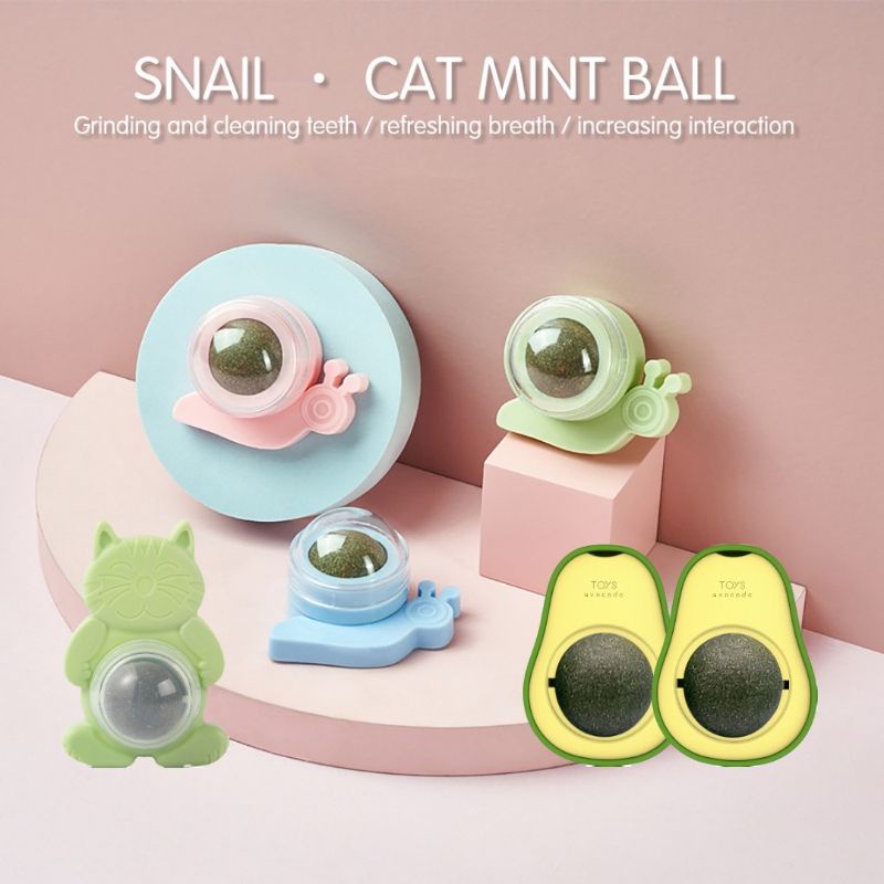 Rotating cat nip ball for cat avocado / cat / snail cat nip | Shopee ...