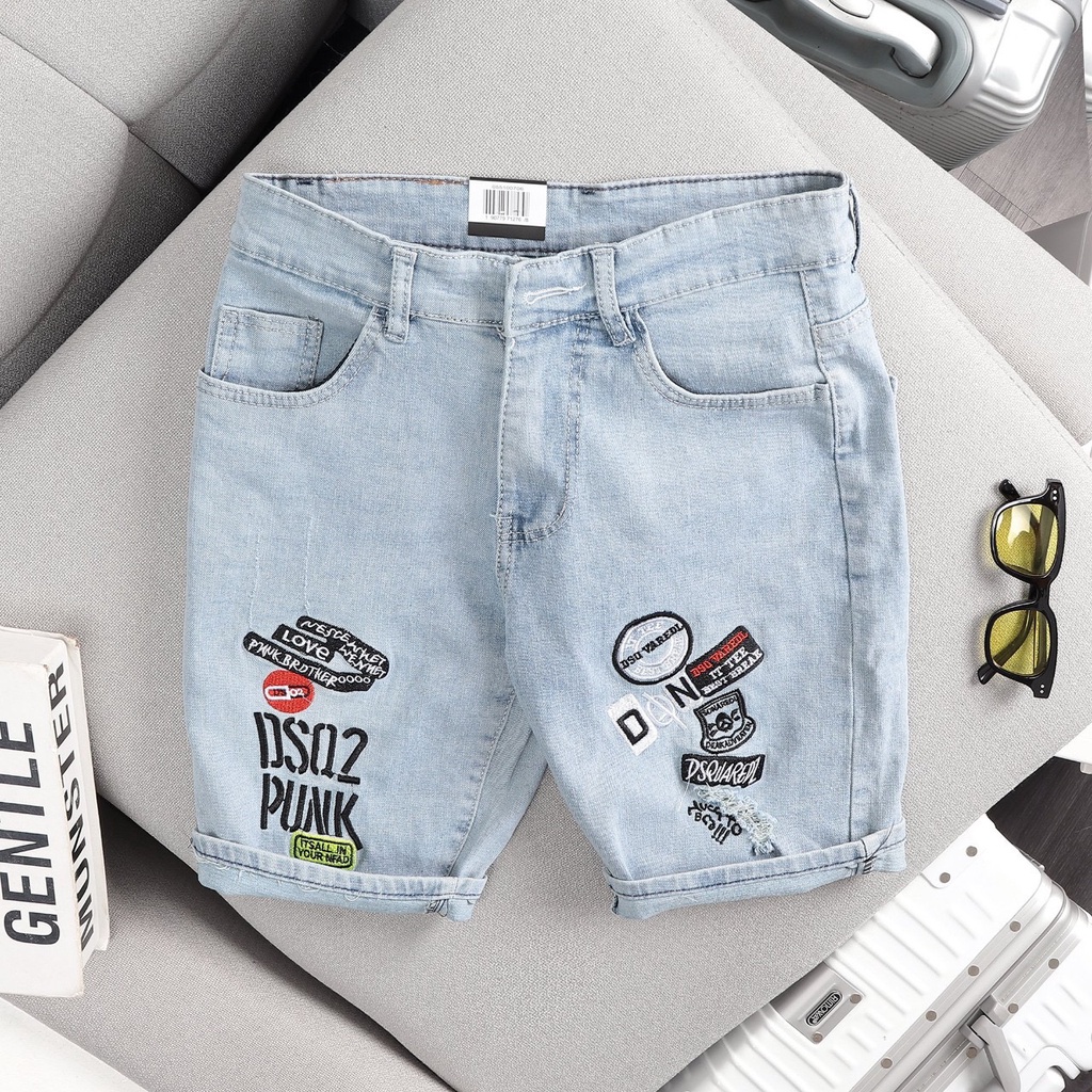 Code QS203 Men's jean shorts made of 4-way stretch denim jeans as shown ...