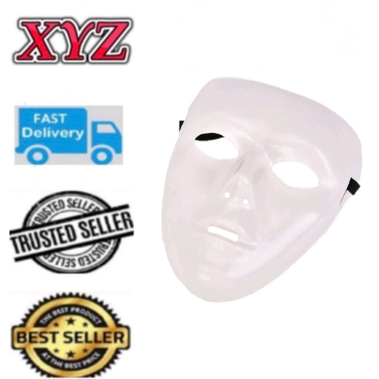 White Plastic Plain Halloween Mask (100% Ready Stock Fast Postage ...