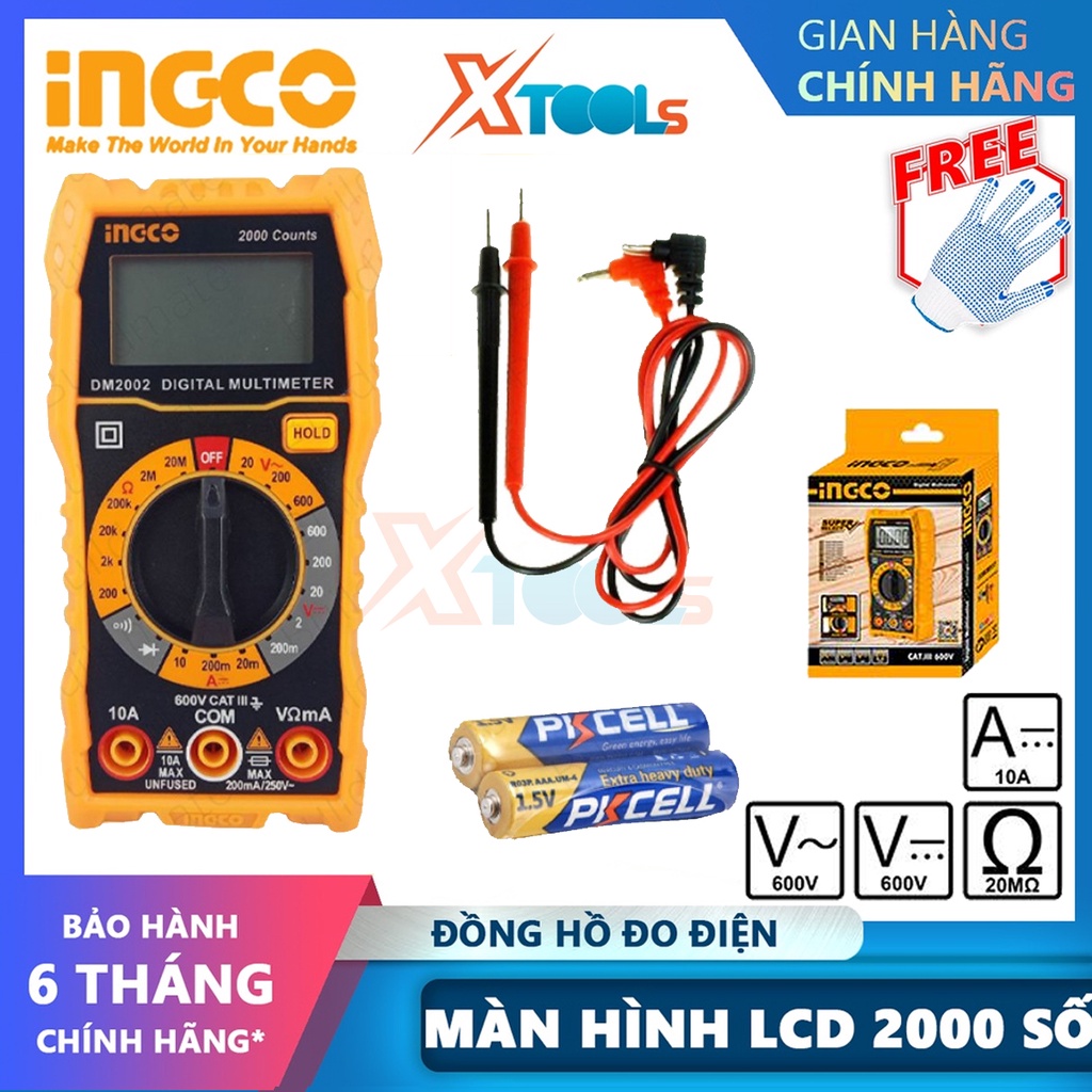 Ingco DM2002 Multimeter Electric Meter Ac Power Meter LCD Screen 2000 ...